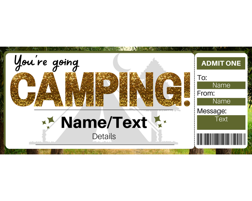 Camping Ticket Template – Printed Smile Shop