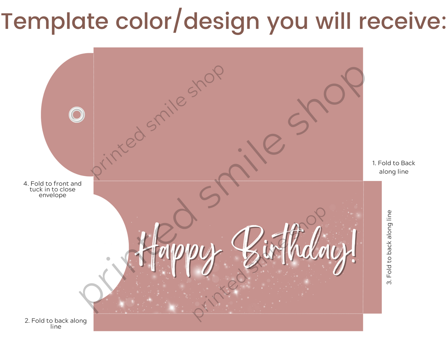 Happy Birthday Printable Envelope Template – Printed Smile Shop