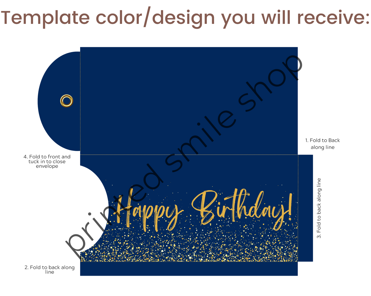 Printable Gift Ticket Pouch: Navy Birthday – Printed Smile Shop