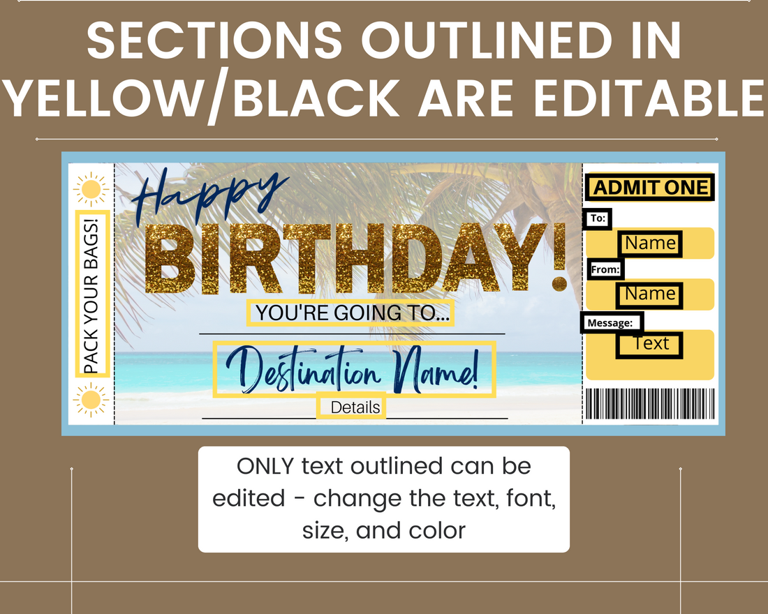 Beach Boarding Pass: Surprise Beach Vacation Ticket – Printed Smile Shop