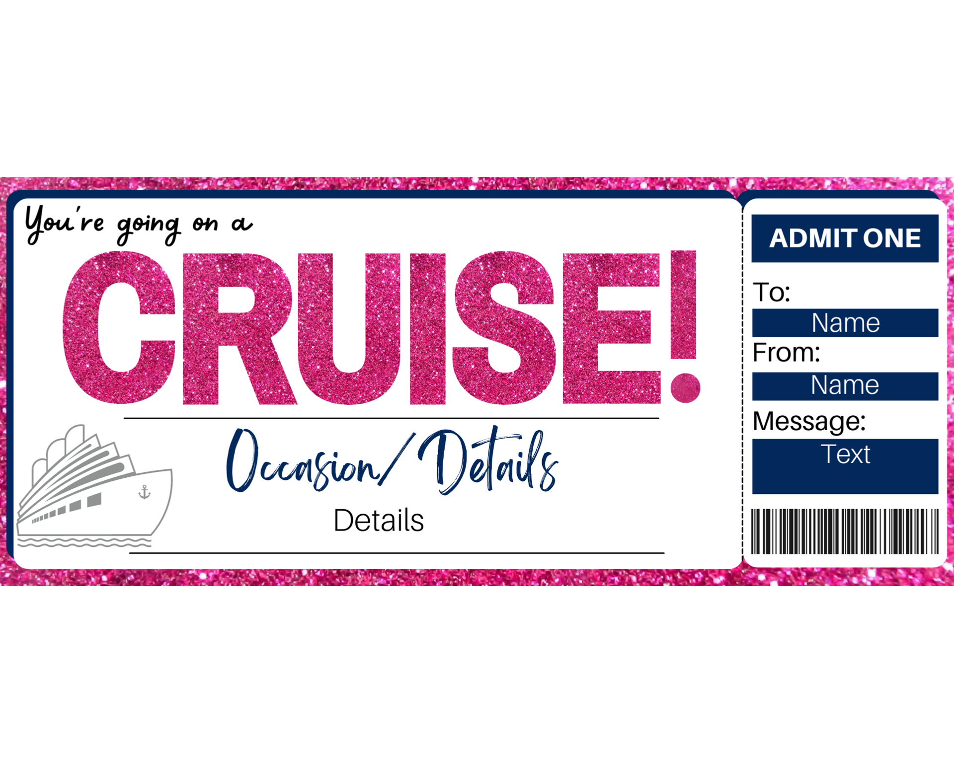 Cruise Ship Boarding Pass Template Boarding Pass Invitation For