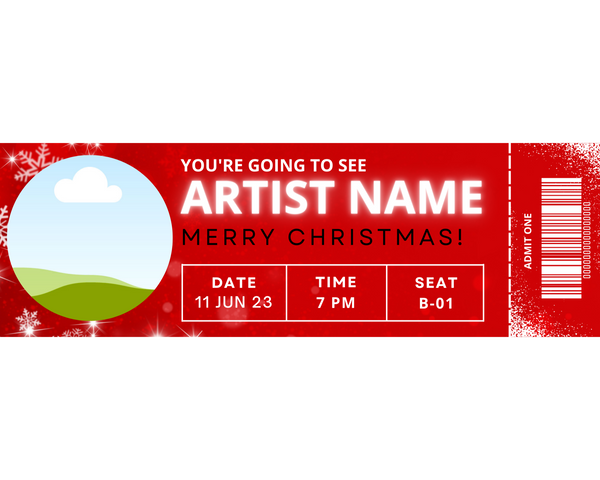 Christmas Concert Ticket Template: Add your own image! – Printed Smile Shop
