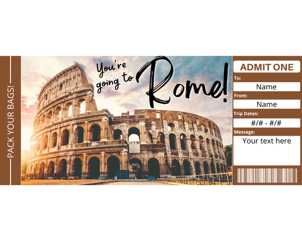 Rome Boarding Pass Template – Printed Smile Shop